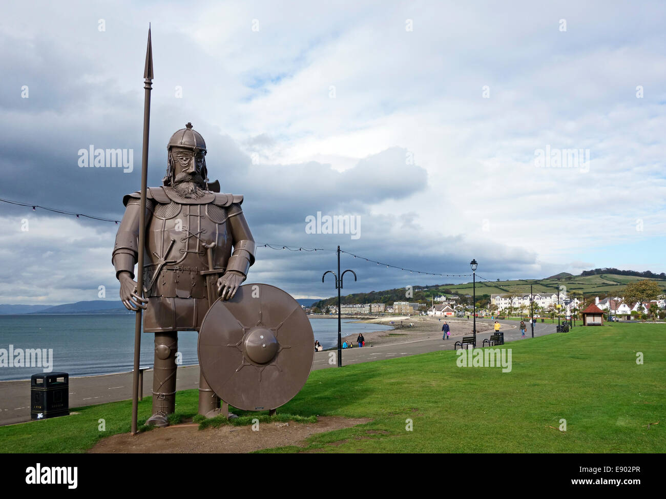 Statue of Magnus the Viking standing at the seafront in Largs North ...