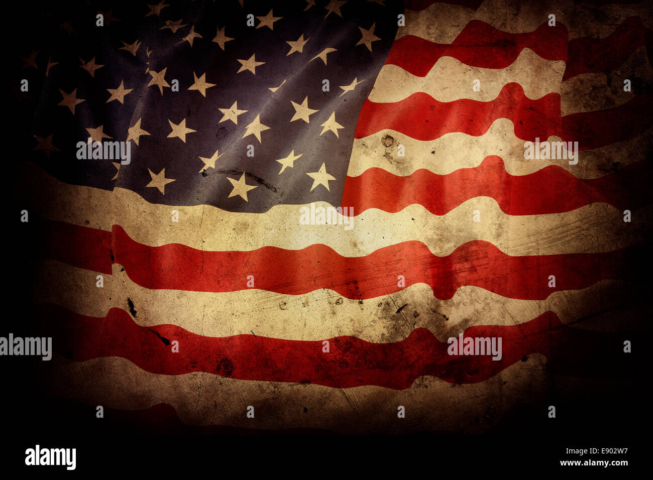 Closeup of grunge American flag Stock Photo - Alamy