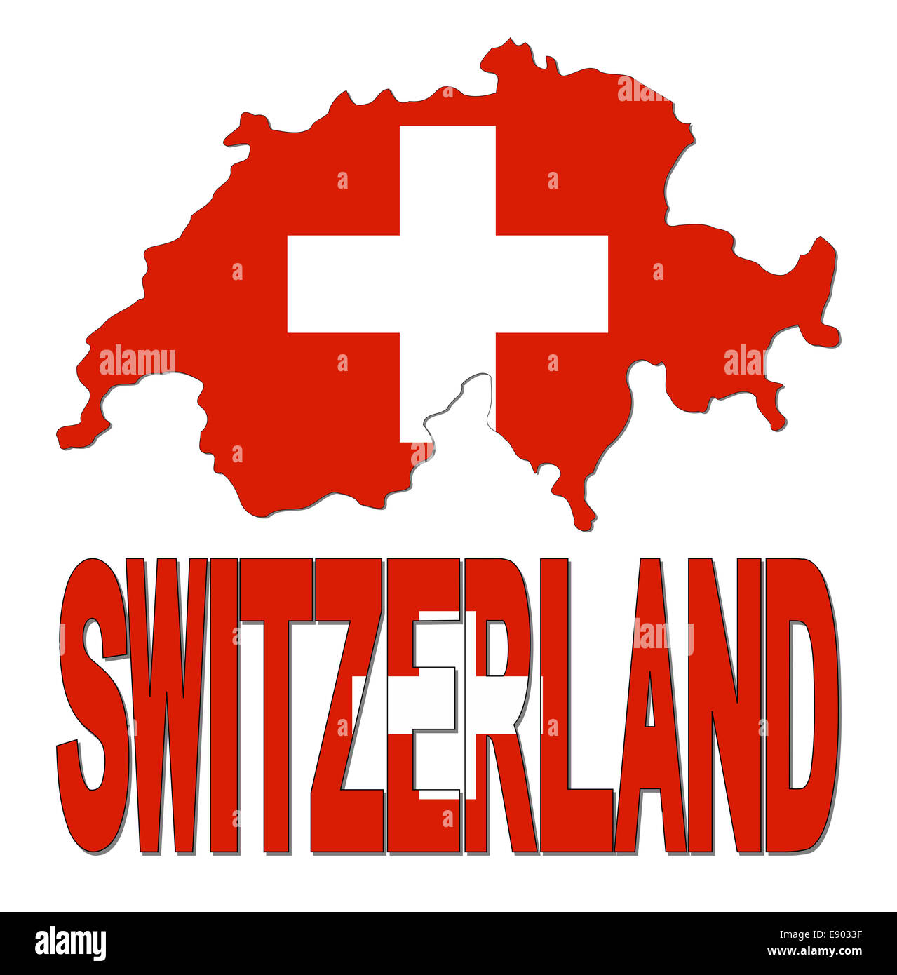 Map of switzerland map Cut Out Stock Images & Pictures - Alamy