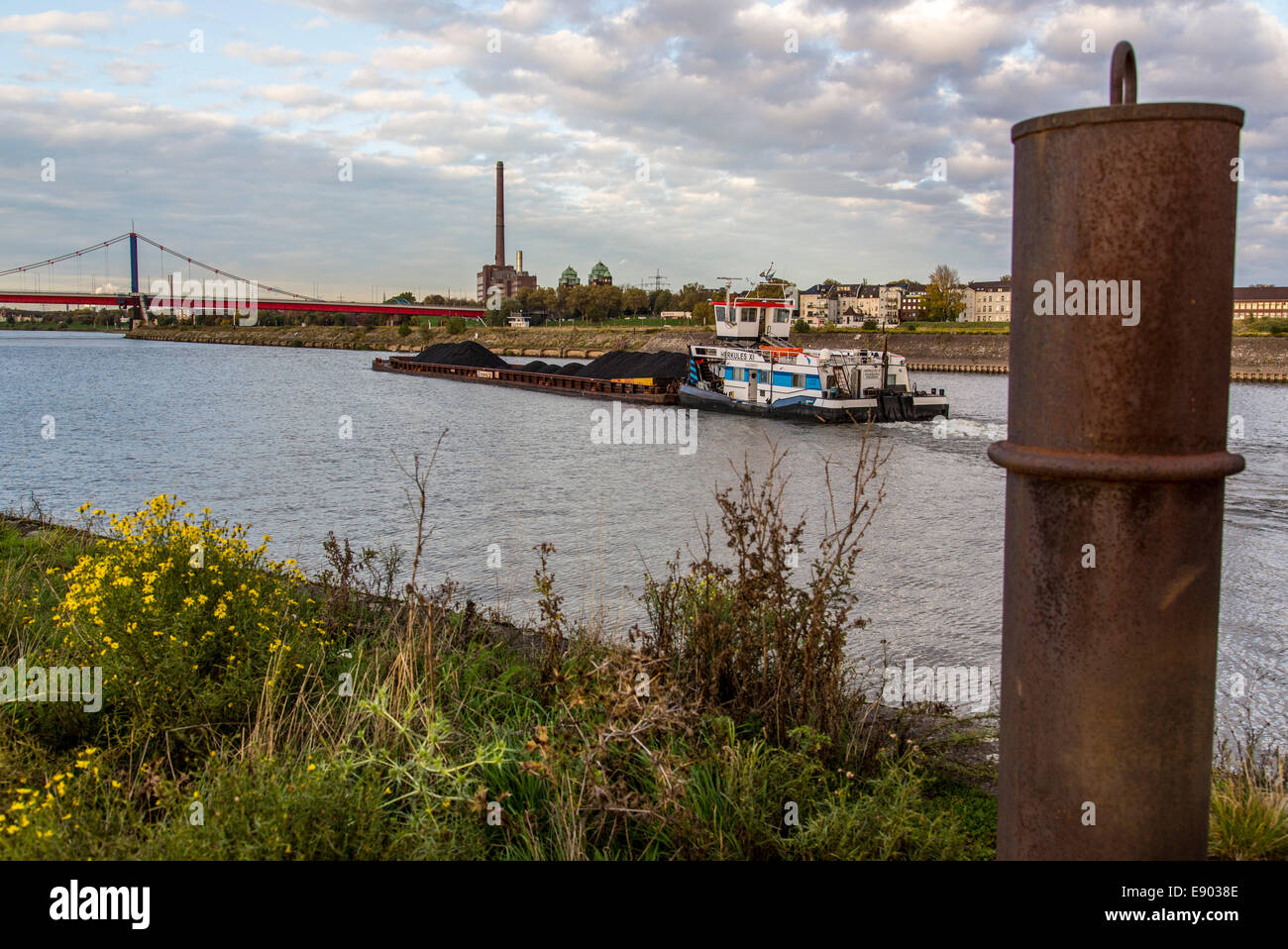 Europe's largest inland port, Duisburg Ruhrort, River Rhine Stock Photo ...