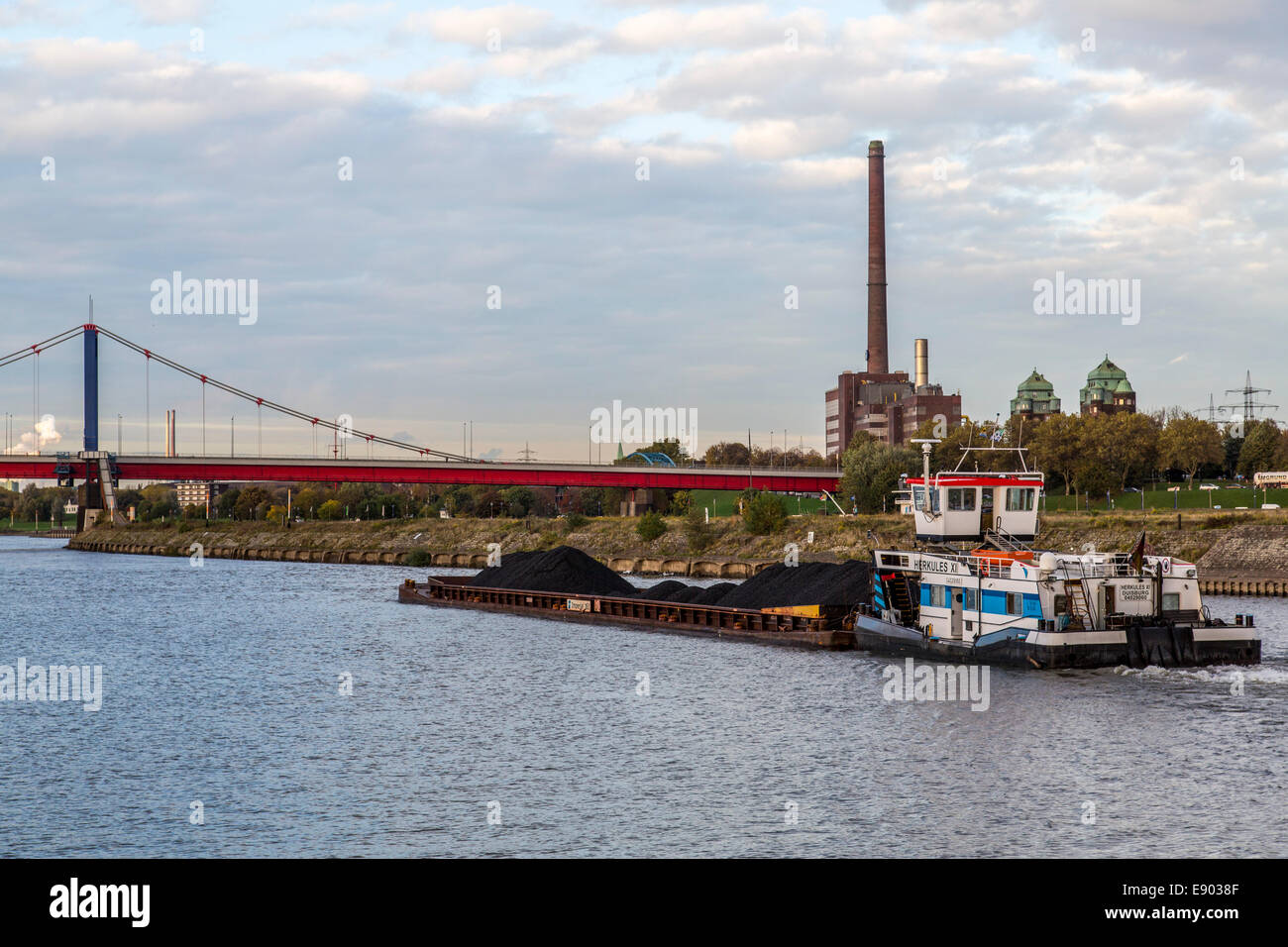 Europe's largest inland port, Duisburg Ruhrort, River Rhine Stock Photo ...