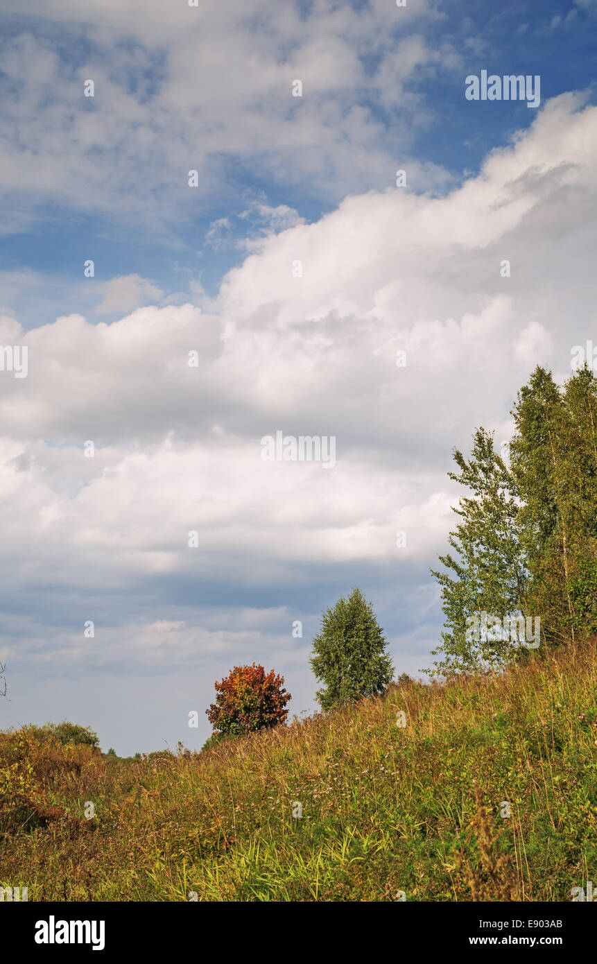 Village autumn cloudy landscape Stock Photo - Alamy
