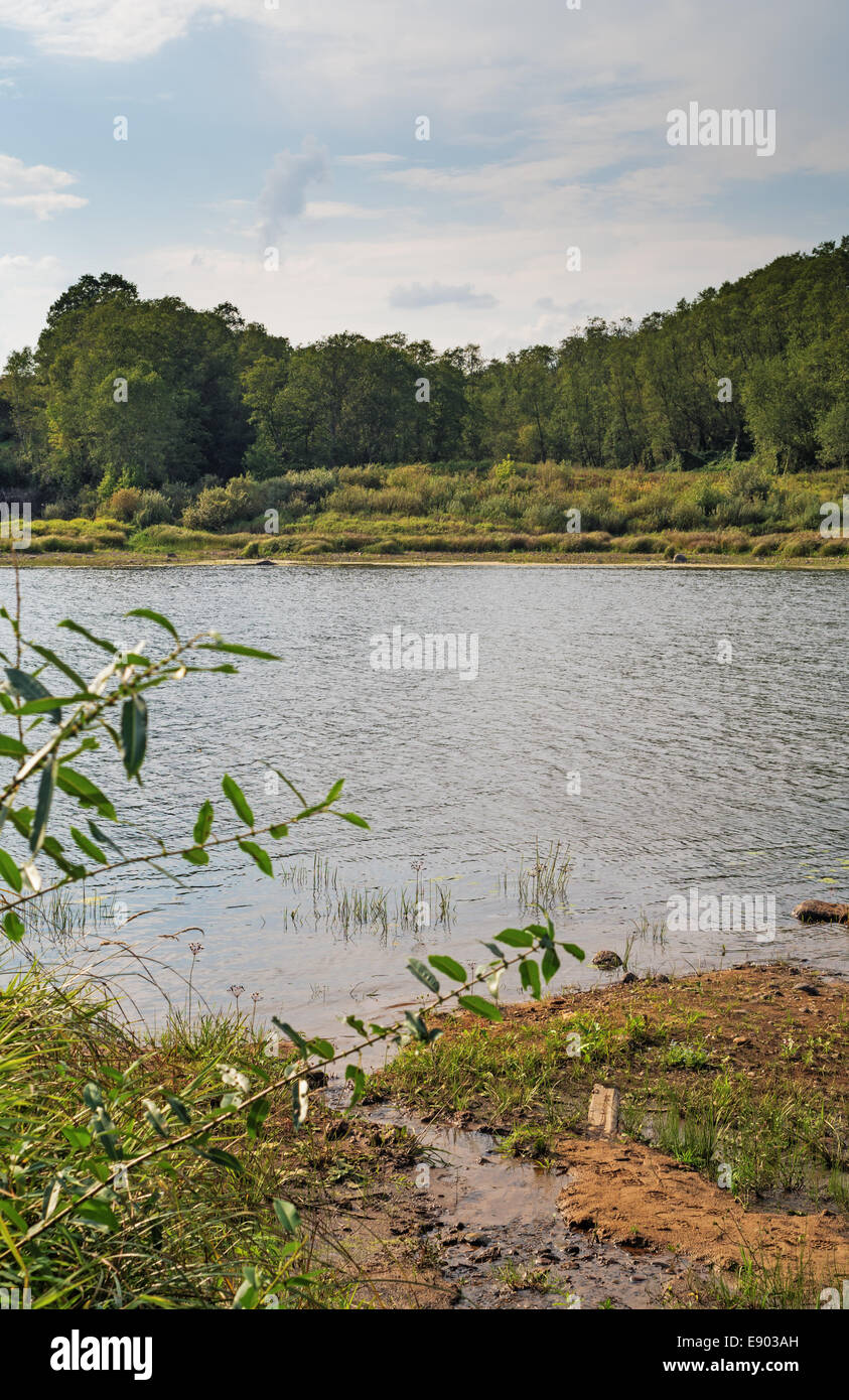 Village river landscape Stock Photo - Alamy