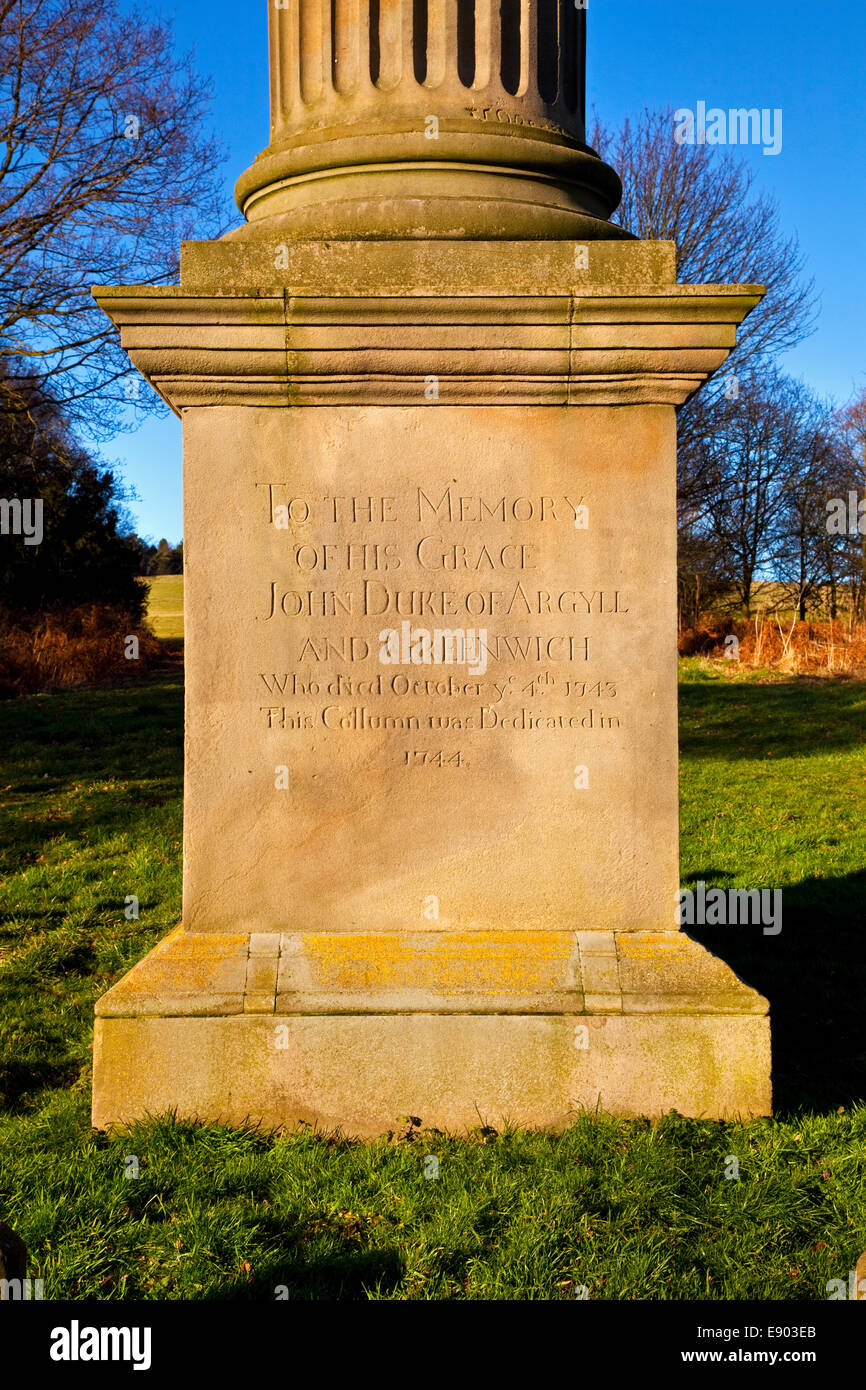The Duke of Argyll monument in the grounds of Wentworth Castle South ...