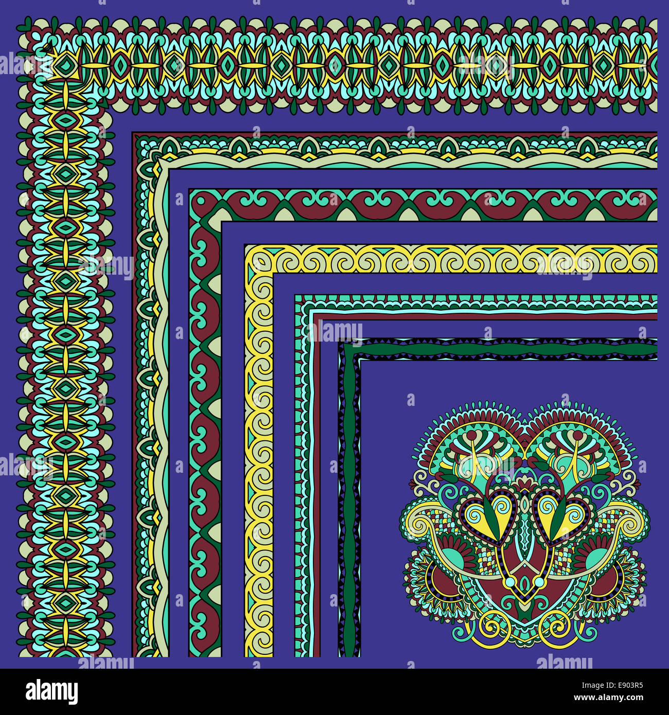 collection of ornamental floral vintage frame design. All compon Stock ...