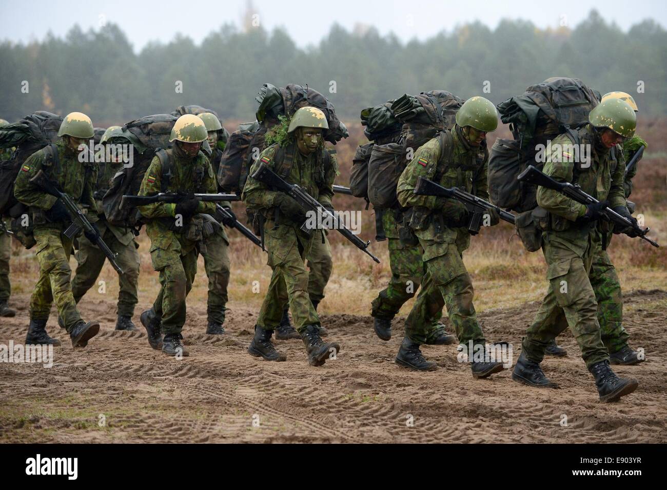 Vilnius, Lithuania. 16th Oct, 2014. Lithuanian soldiers attend the ...