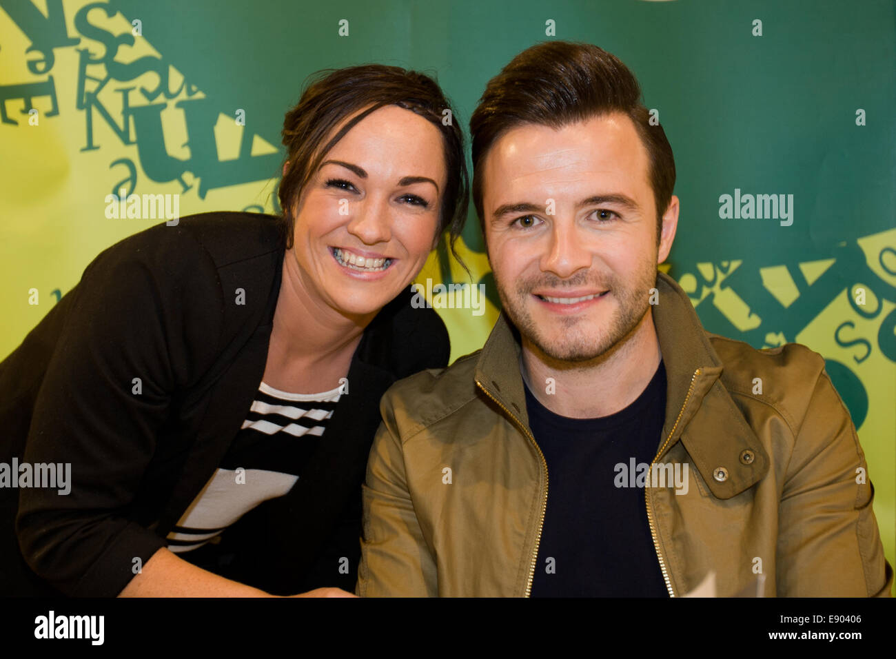 Belfast, Ireland. 16th October, 2014. Pop Star Shane Filan with Jodie ...