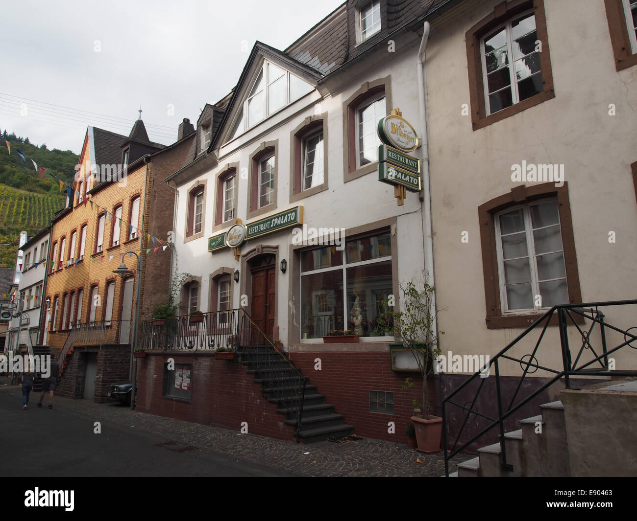 A view of Bruckenstrasse in Alf, located along the Mosel River in ...