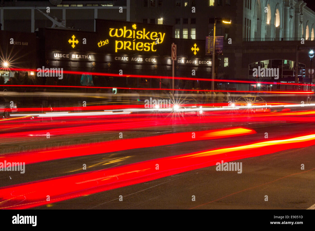 Traffic lights up the street in Boston Stock Photo - Alamy
