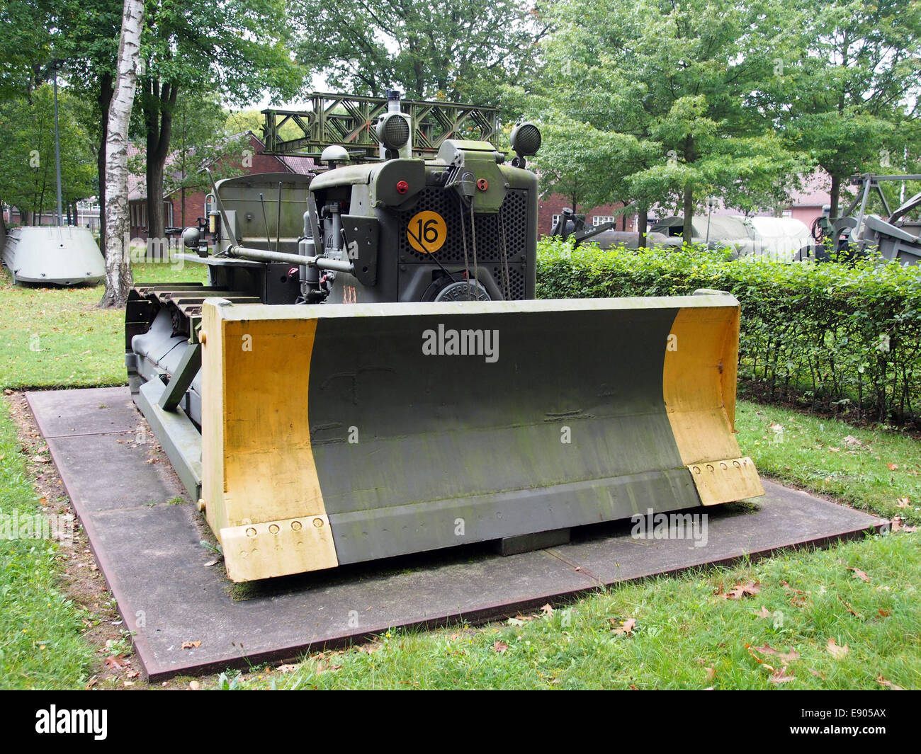 The Caterpillar D7 bulldozer is displayed at the Geniemuseum in Vught ...