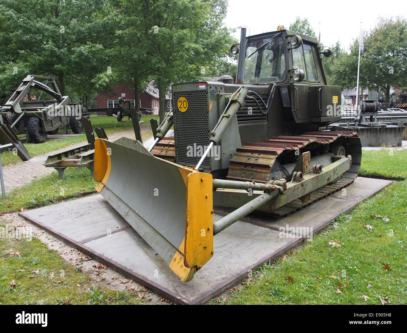 The Hanomag K12d, a crawler tractor from 1975, is displayed at the ...