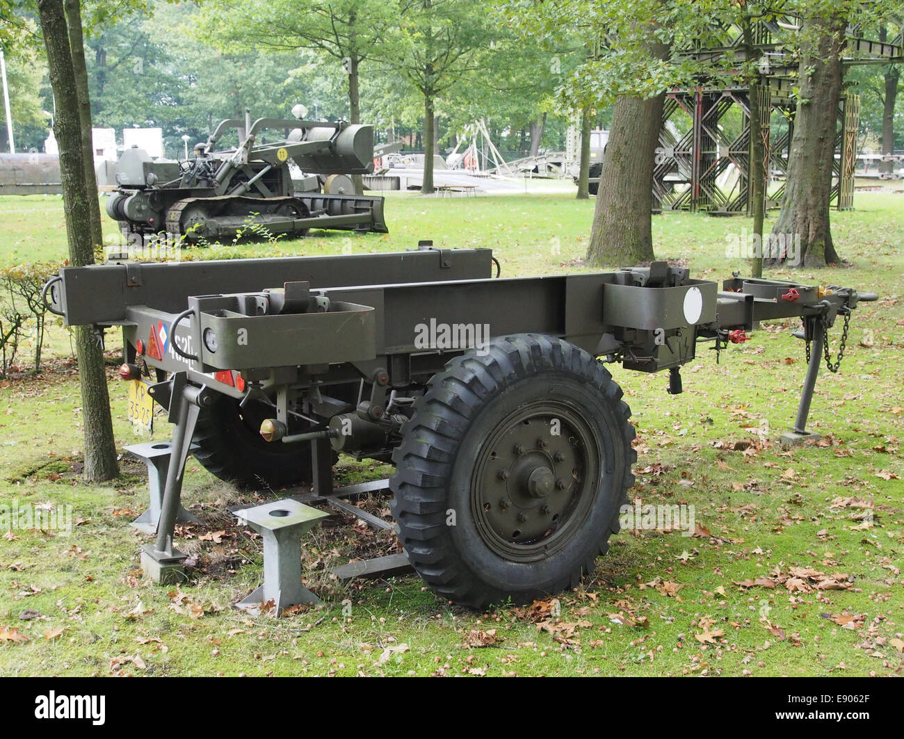 This 1965 pole trailer is displayed at the Geniemuseum in Vught. It ...