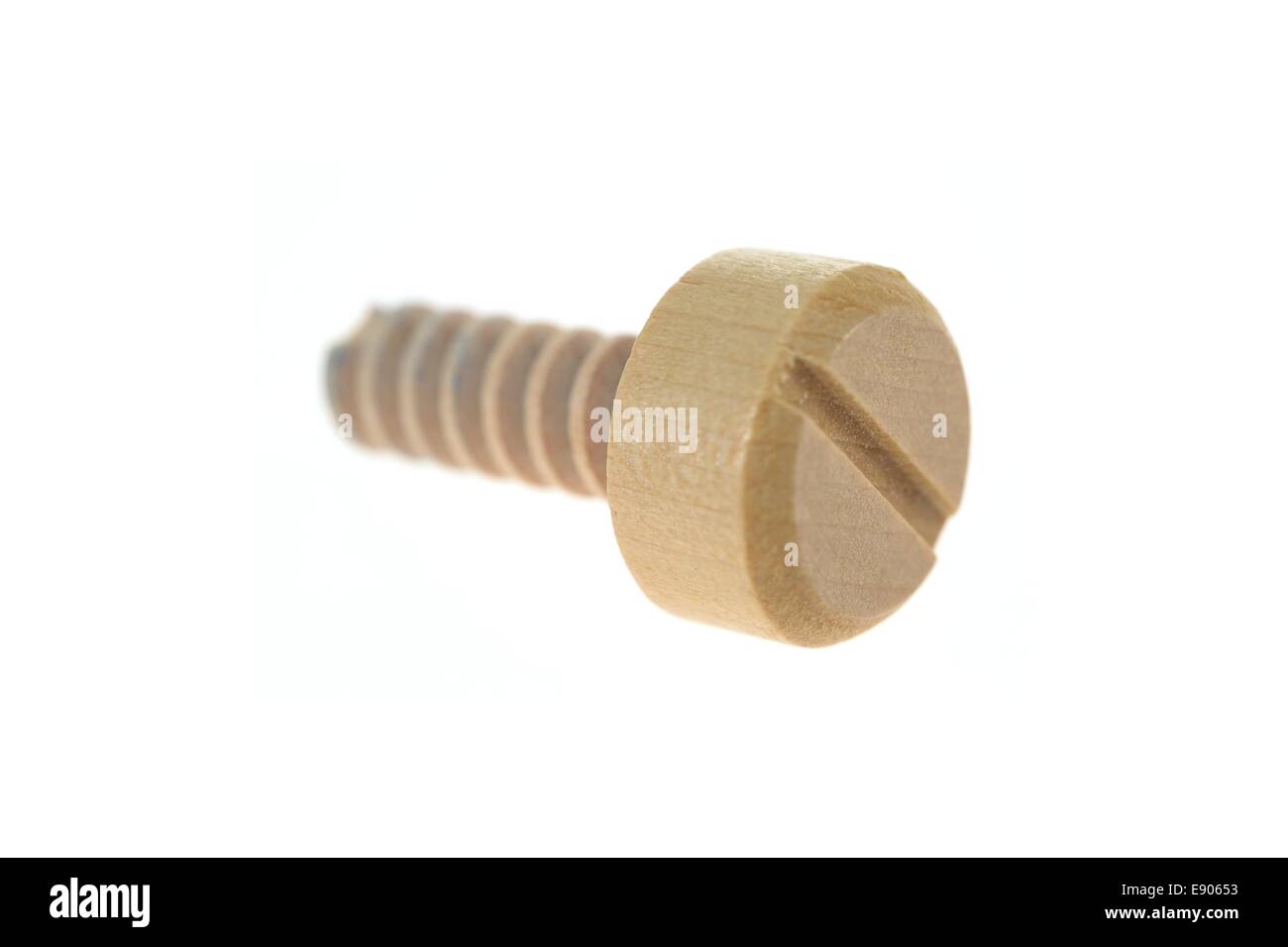 A close up shot of a wooden screw Stock Photo - Alamy