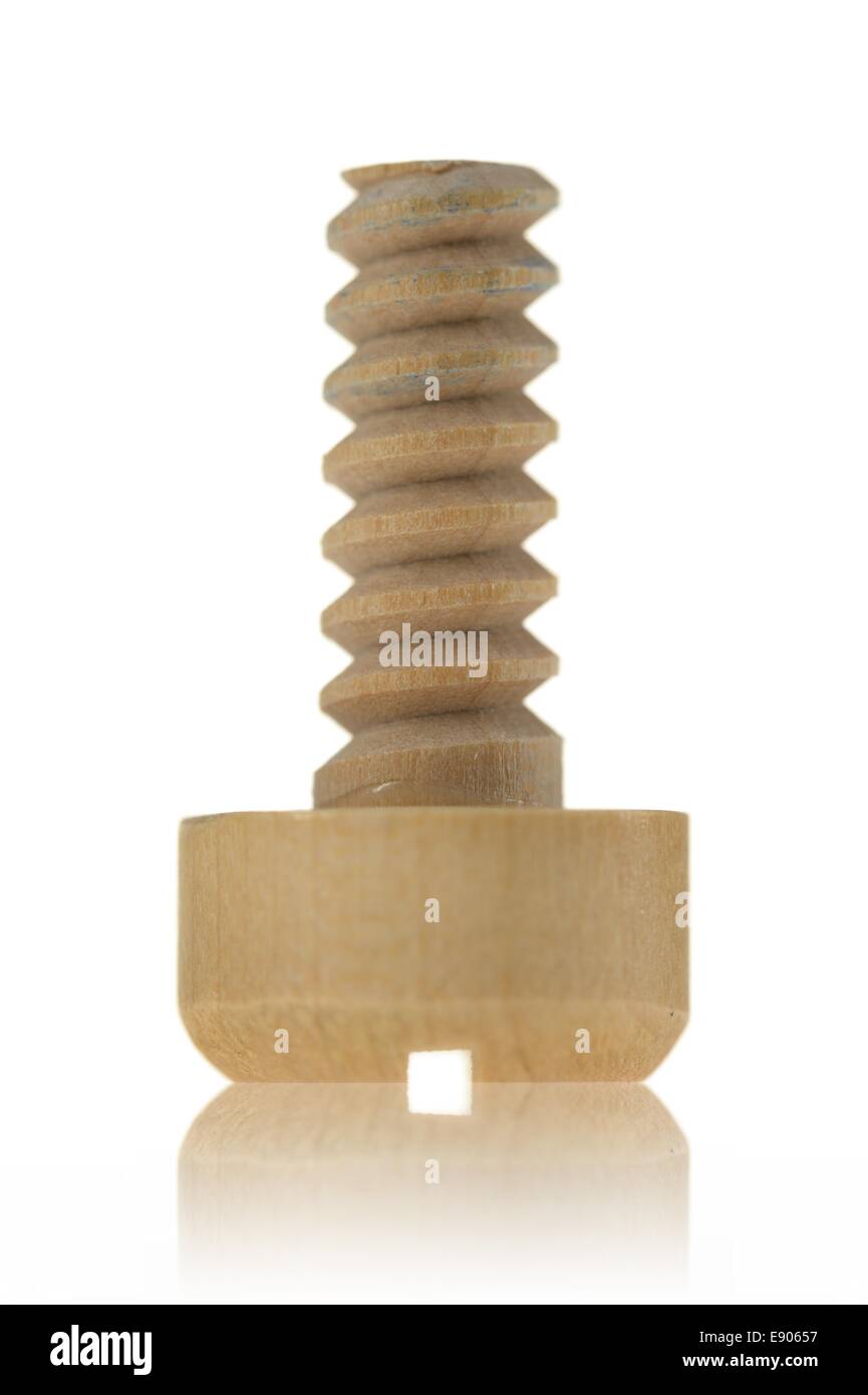 A close up shot of a wooden screw Stock Photo - Alamy