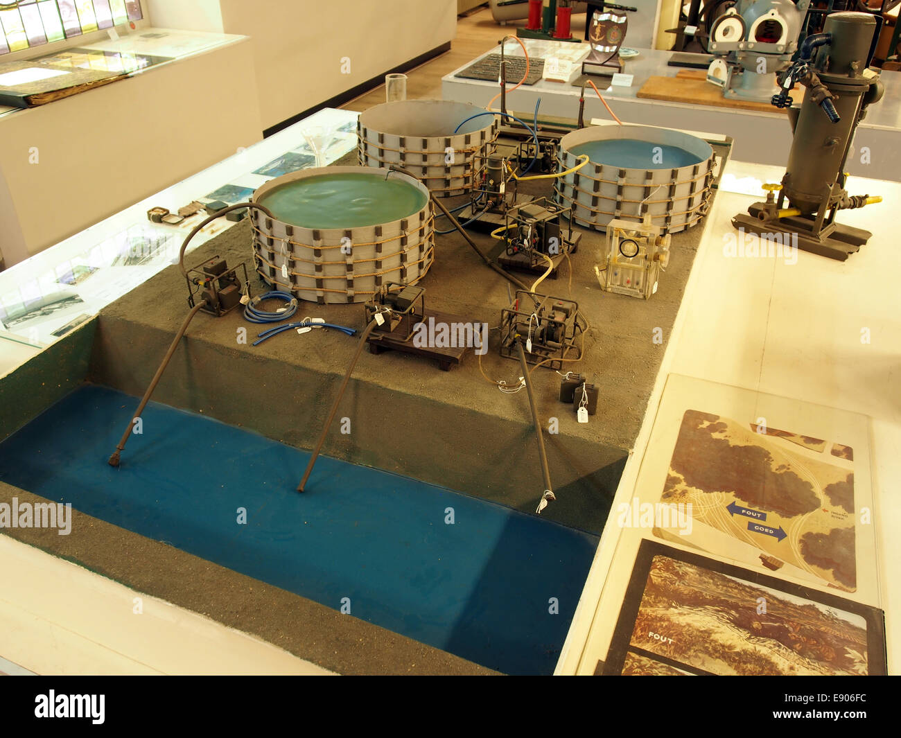 A model of a water purification system from 1985, showcasing the design ...