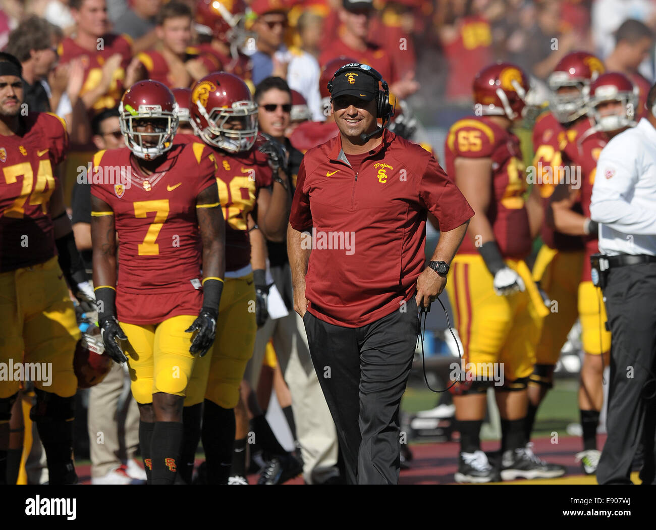 August 30, 2014, Los Angeles, CA... USC Trojans head coach Steve ...