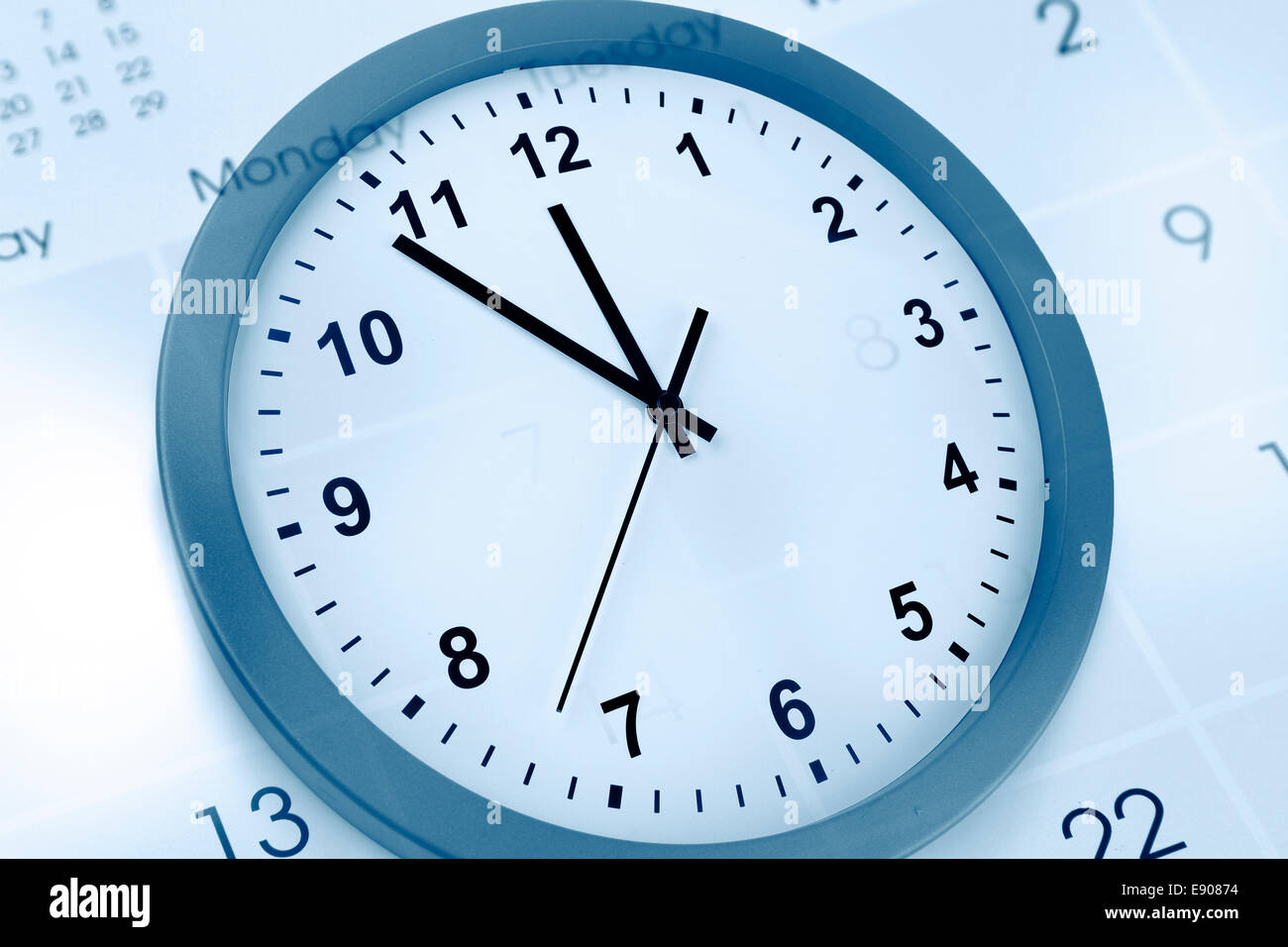 Clock face and calendar composite Stock Photo - Alamy