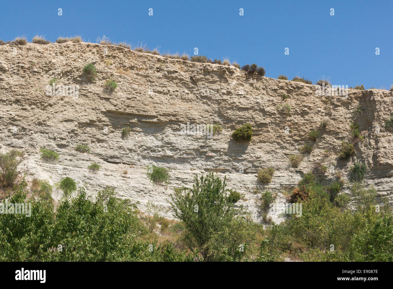 Cliff with geological strata, Andalusia, Spain Stock Photo - Alamy