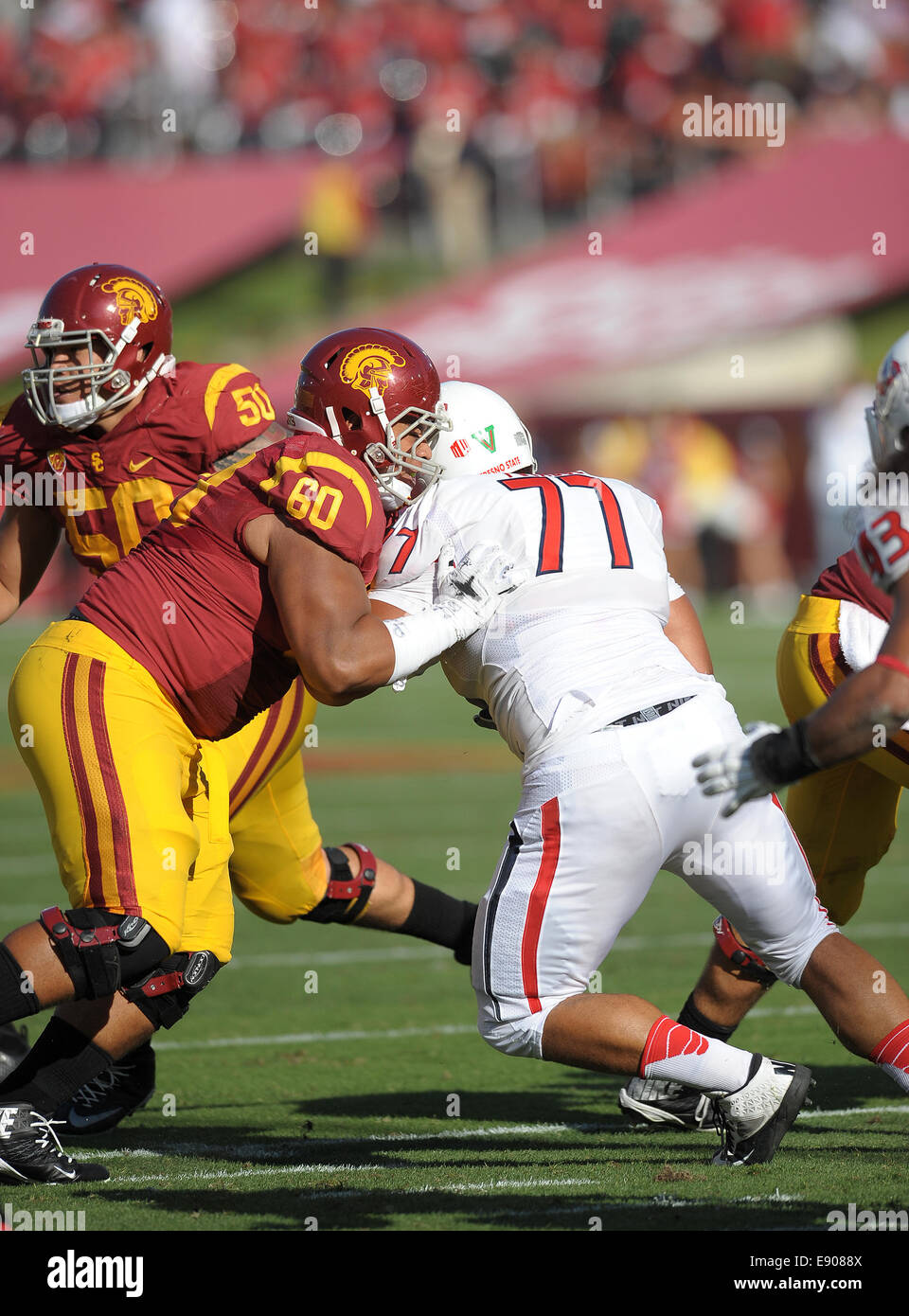 August 30, 2014, Los Angeles, CA. USC Trojans center (60) Viane ...