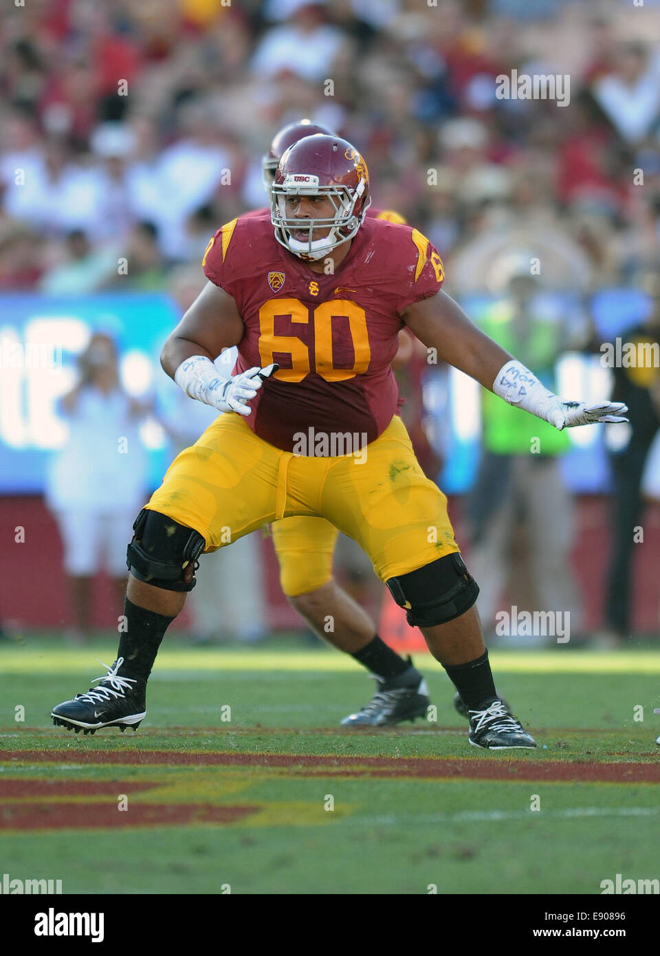August 30, 2014, Los Angeles, CA. USC Trojans center (60) Viane ...