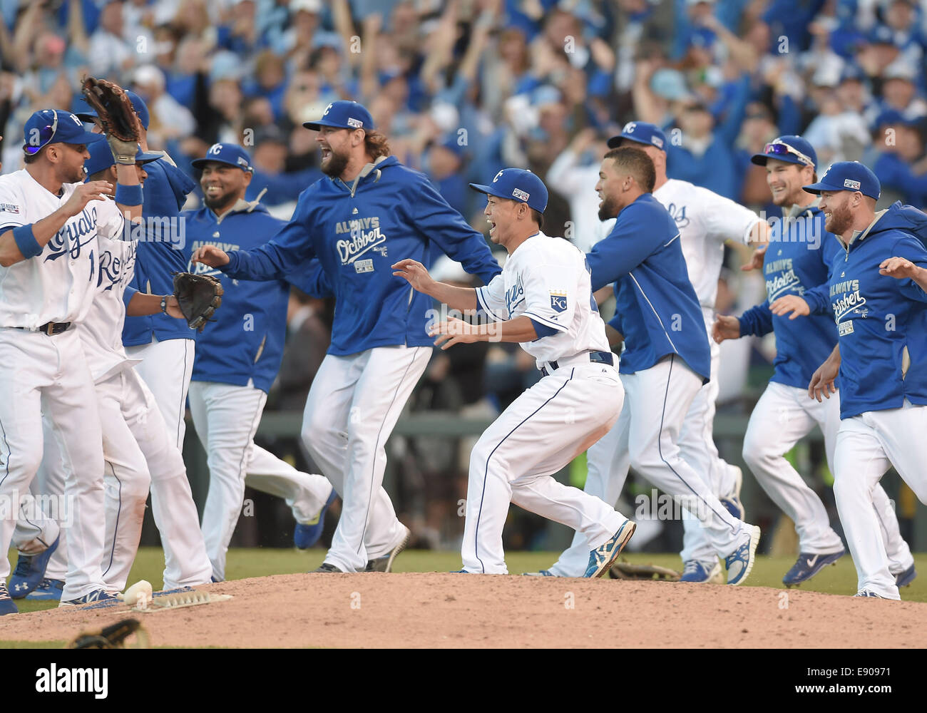 Kansas City, Missouri, USA. 15th Oct, 2014. Norichika Aoki (Royals ...