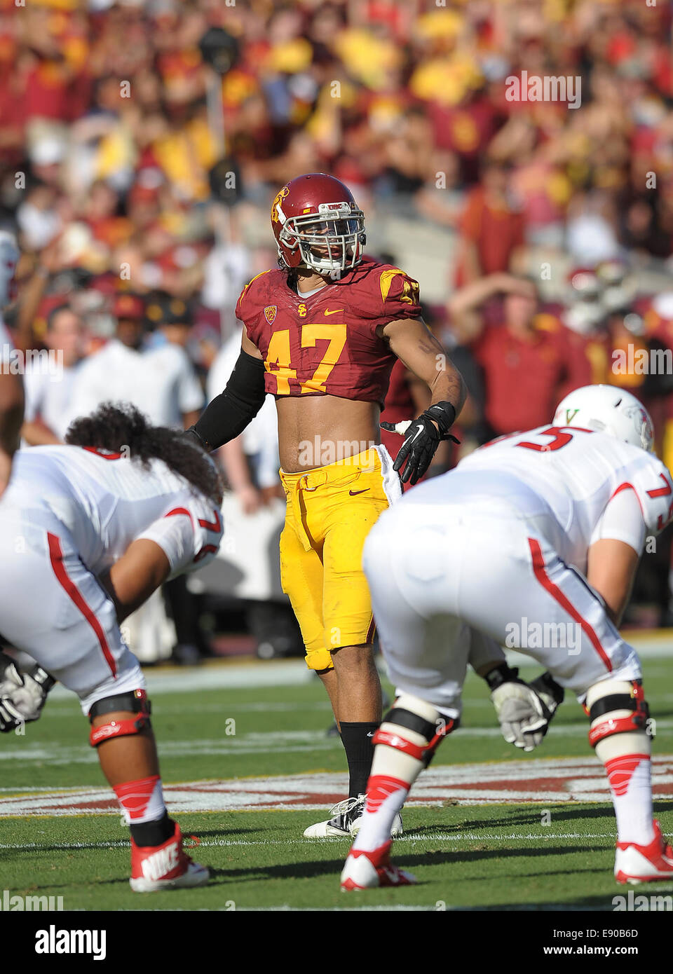 August 30, 2014, Los Angeles, CA.USC Trojans outside linebacker (47 ...