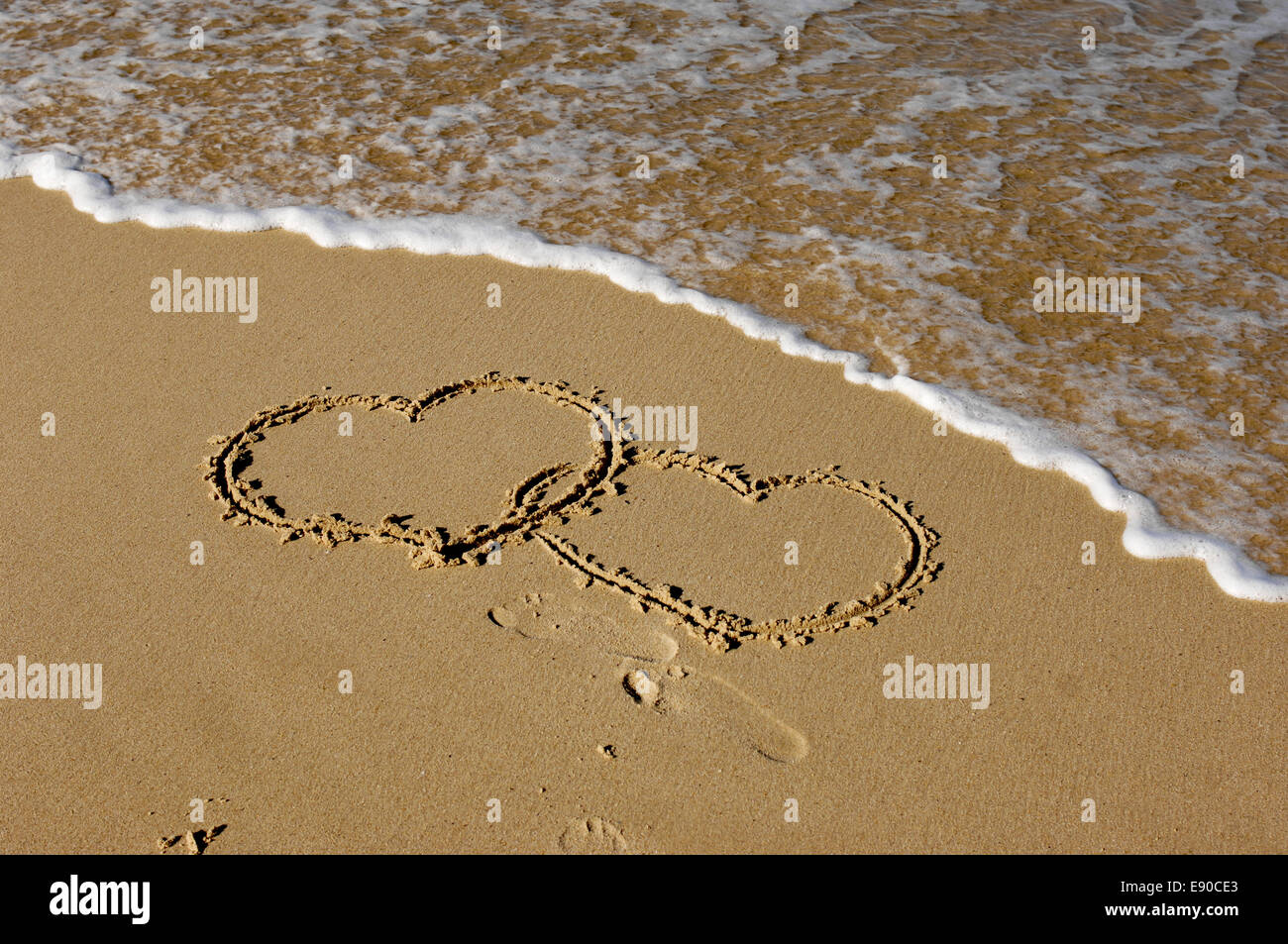 Heart in sand Stock Photo - Alamy