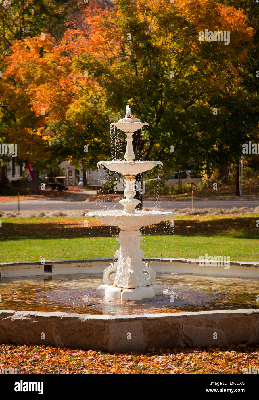 Leaves fill old fountain Stock Photo - Alamy