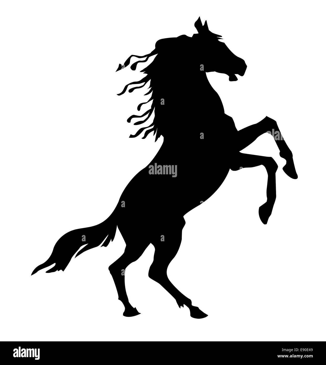 Sign white horse on Black and White Stock Photos & Images - Alamy