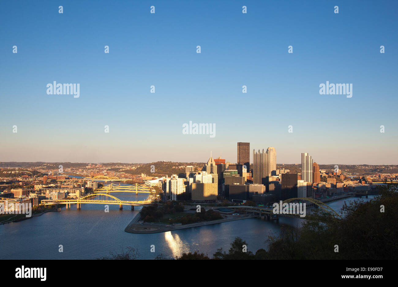 Pittsburgh at sunset Stock Photo - Alamy