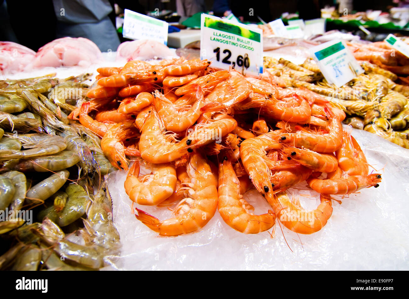 fresh fish at a fish market Stock Photo - Alamy