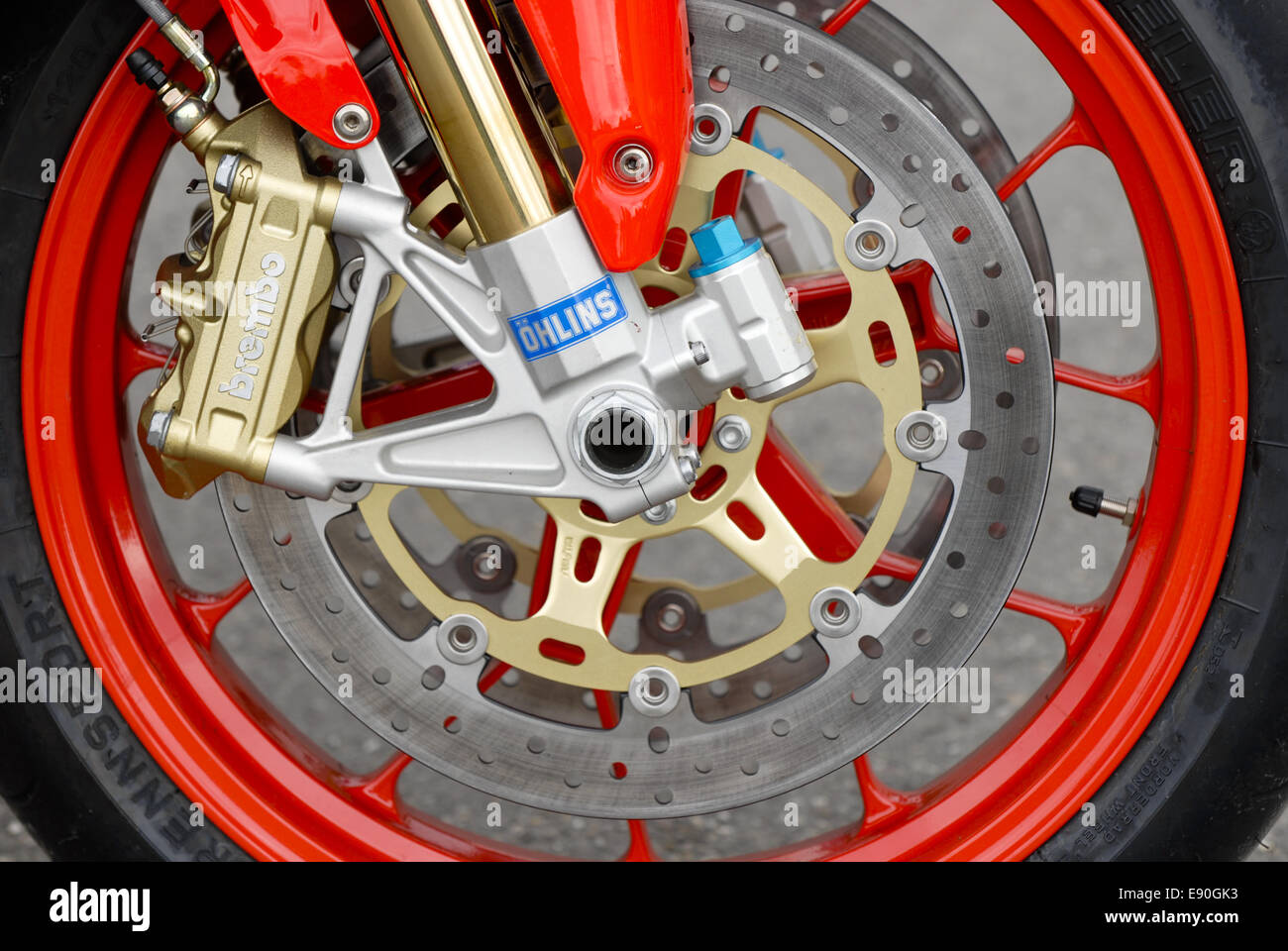 Front wheel of a motorcycle Stock Photo - Alamy
