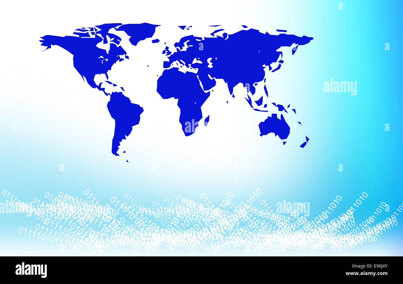 World map binary computer hi-res stock photography and images - Alamy