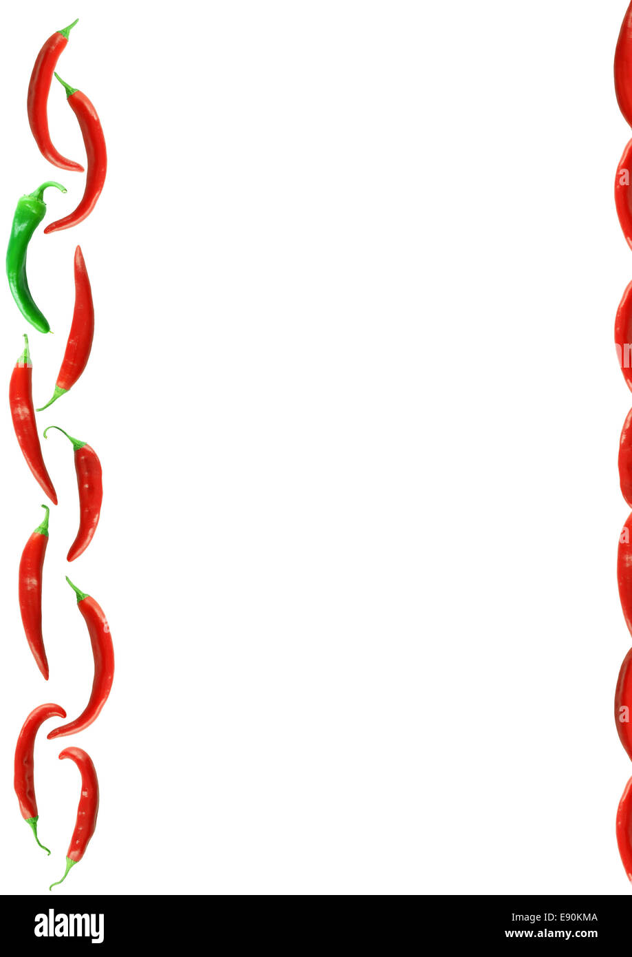Red Hot Pepper frame on a white background Stock Photo - Alamy
