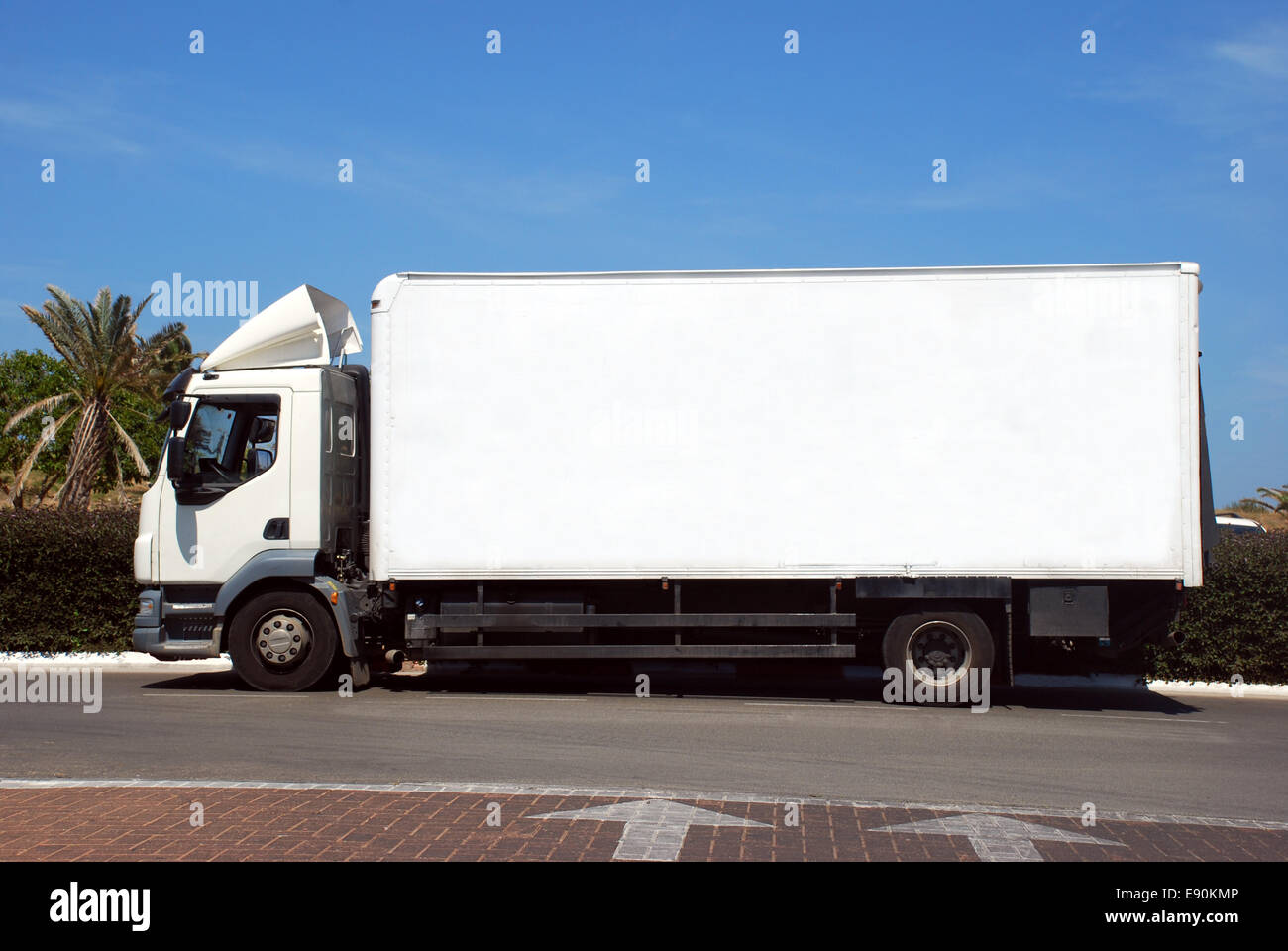 A Blank white Sign on a white truck Stock Photo - Alamy