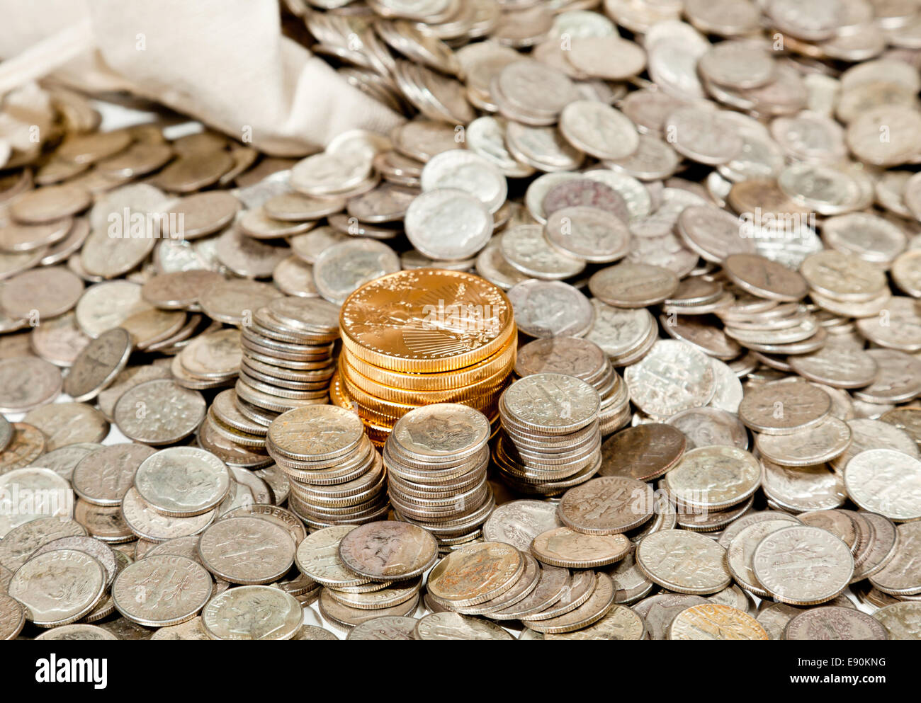 Gold and silver coins and vintage hi-res stock photography and images ...