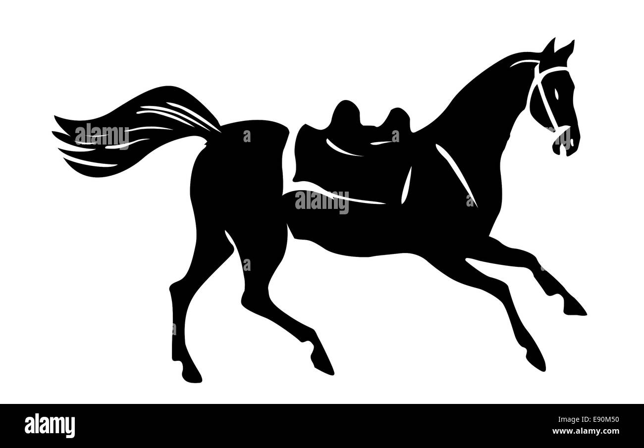 Sign white horse on Black and White Stock Photos & Images - Alamy