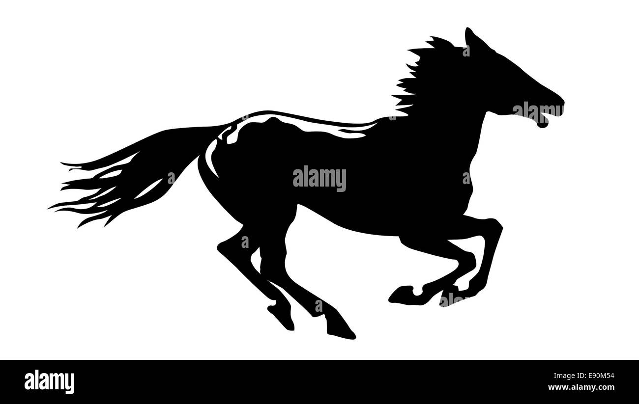 Horse icon on white Black and White Stock Photos & Images - Alamy