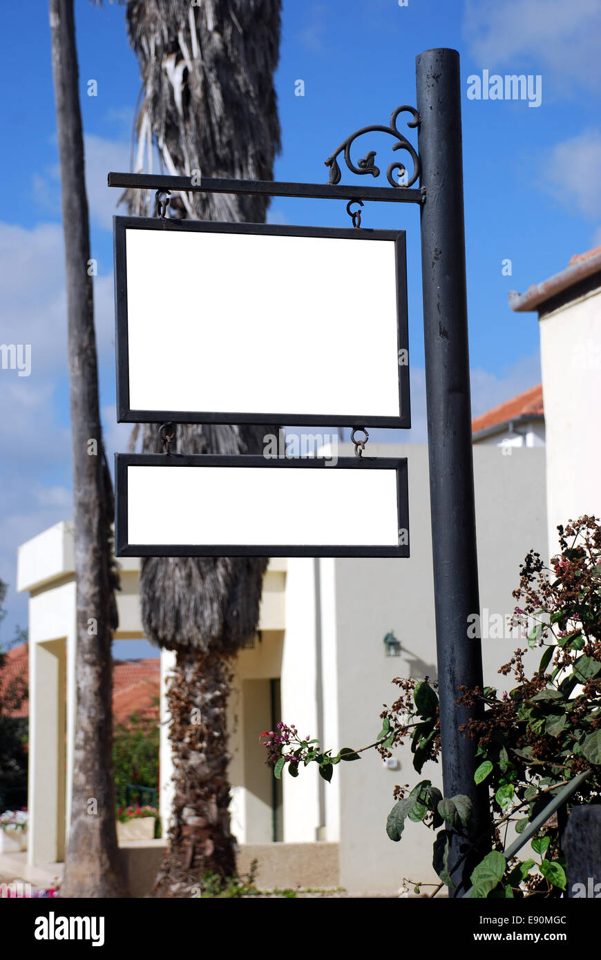 Blank white signs with a copy space area Stock Photo - Alamy