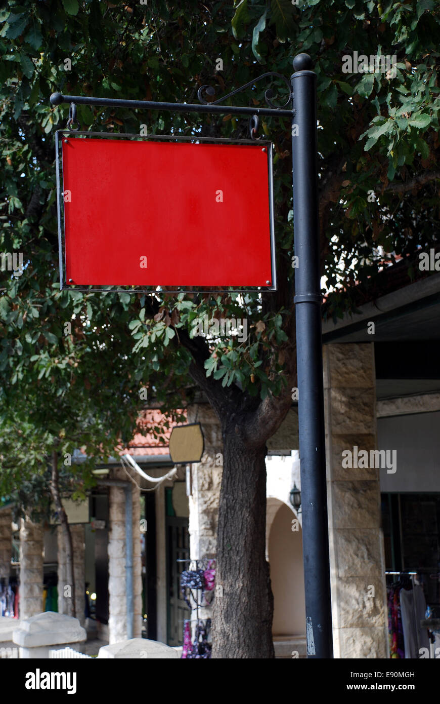 Blank red sign with a copy space area Stock Photo - Alamy
