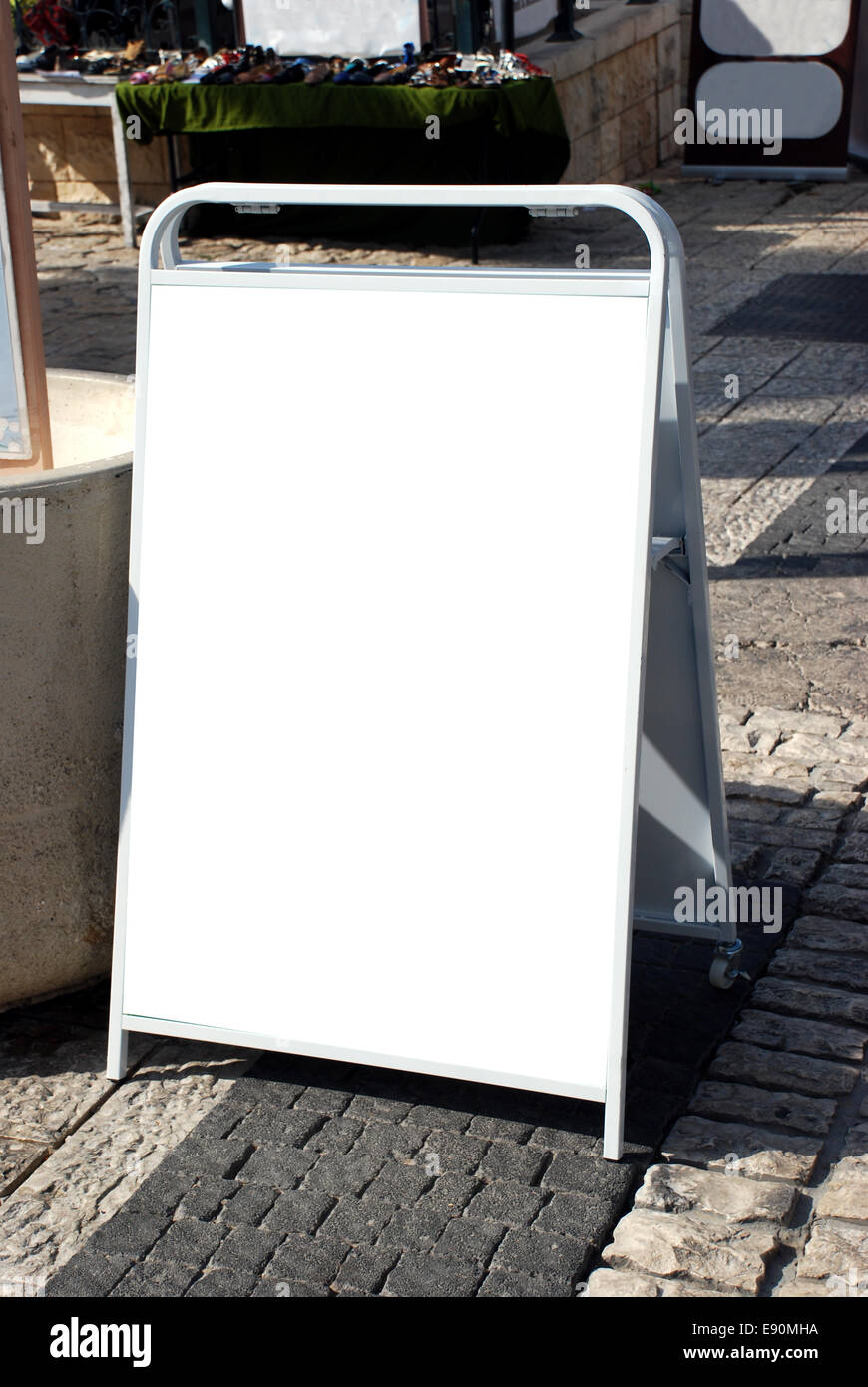 Blank white sign with a copy space area Stock Photo - Alamy