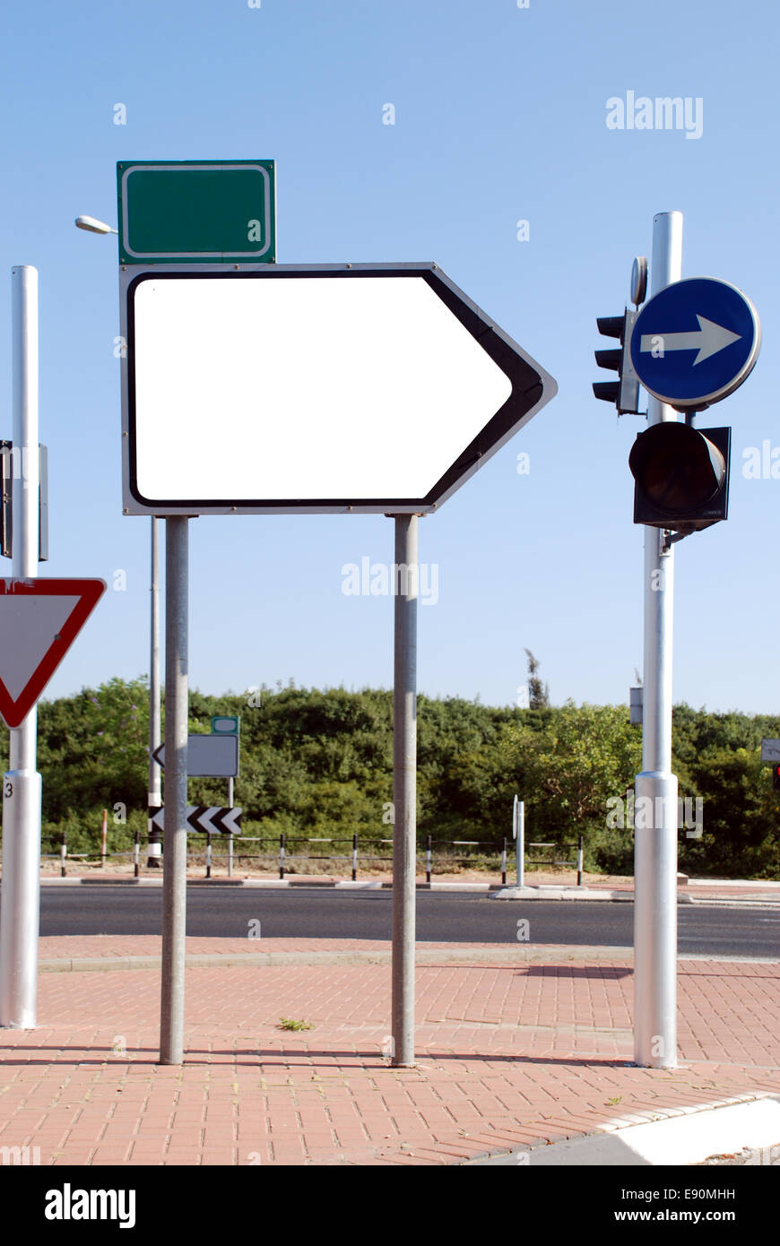 Blank white sign with a copy space area Stock Photo - Alamy