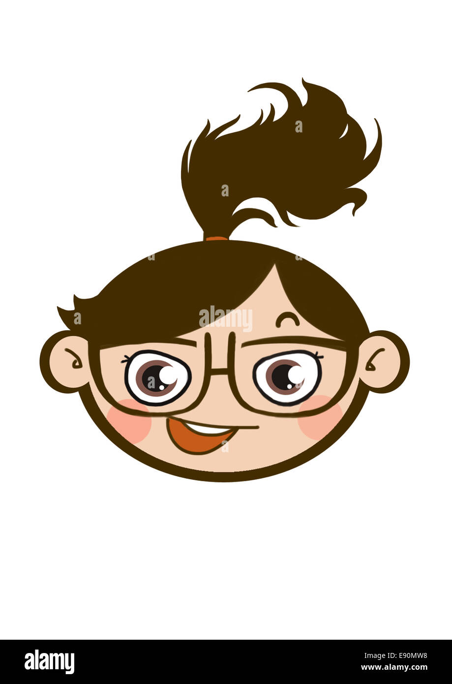 Cartoon girl portrait Cut Out Stock Images & Pictures - Alamy