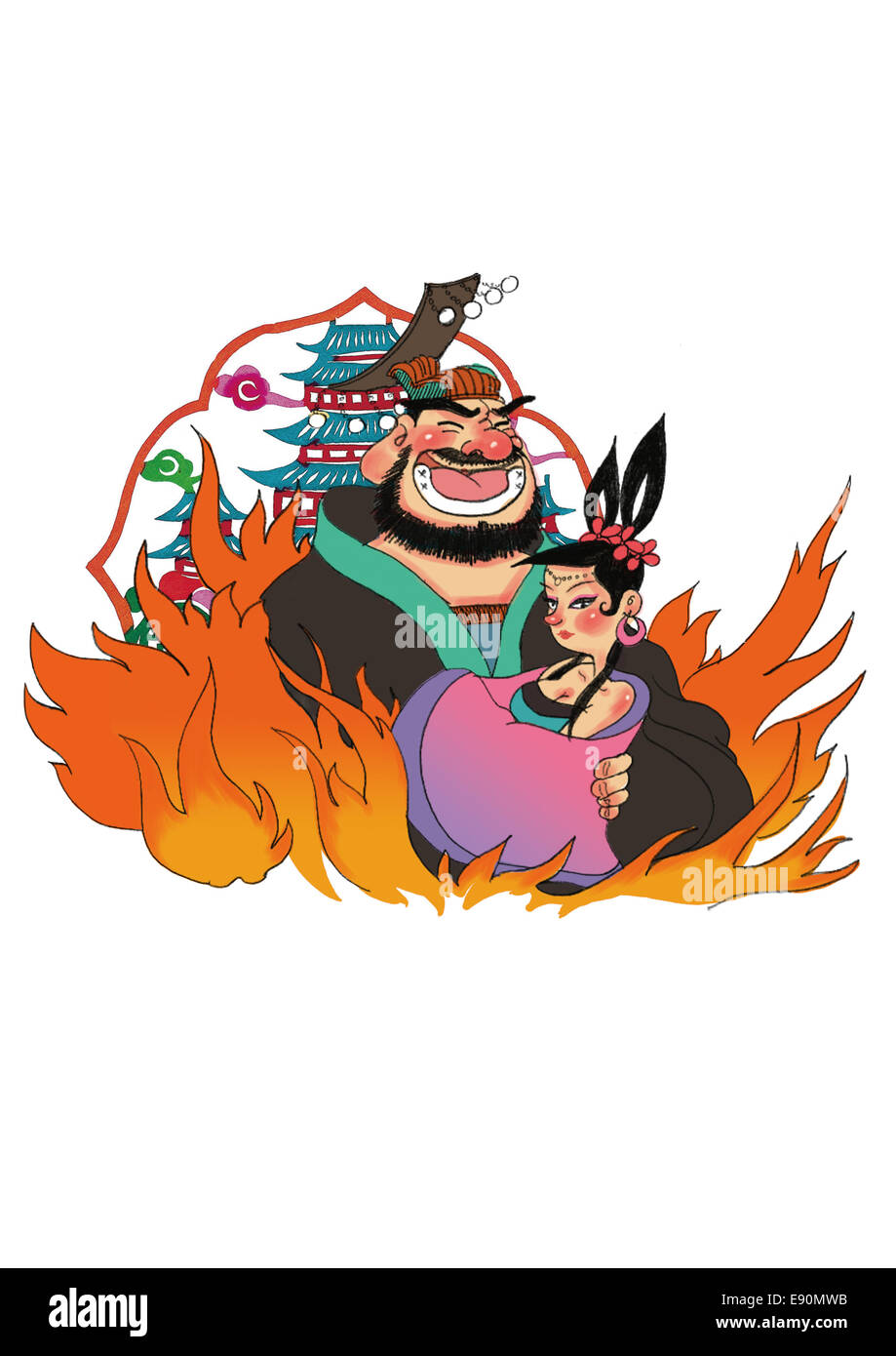 Illustration of King Zhou Stock Photo - Alamy