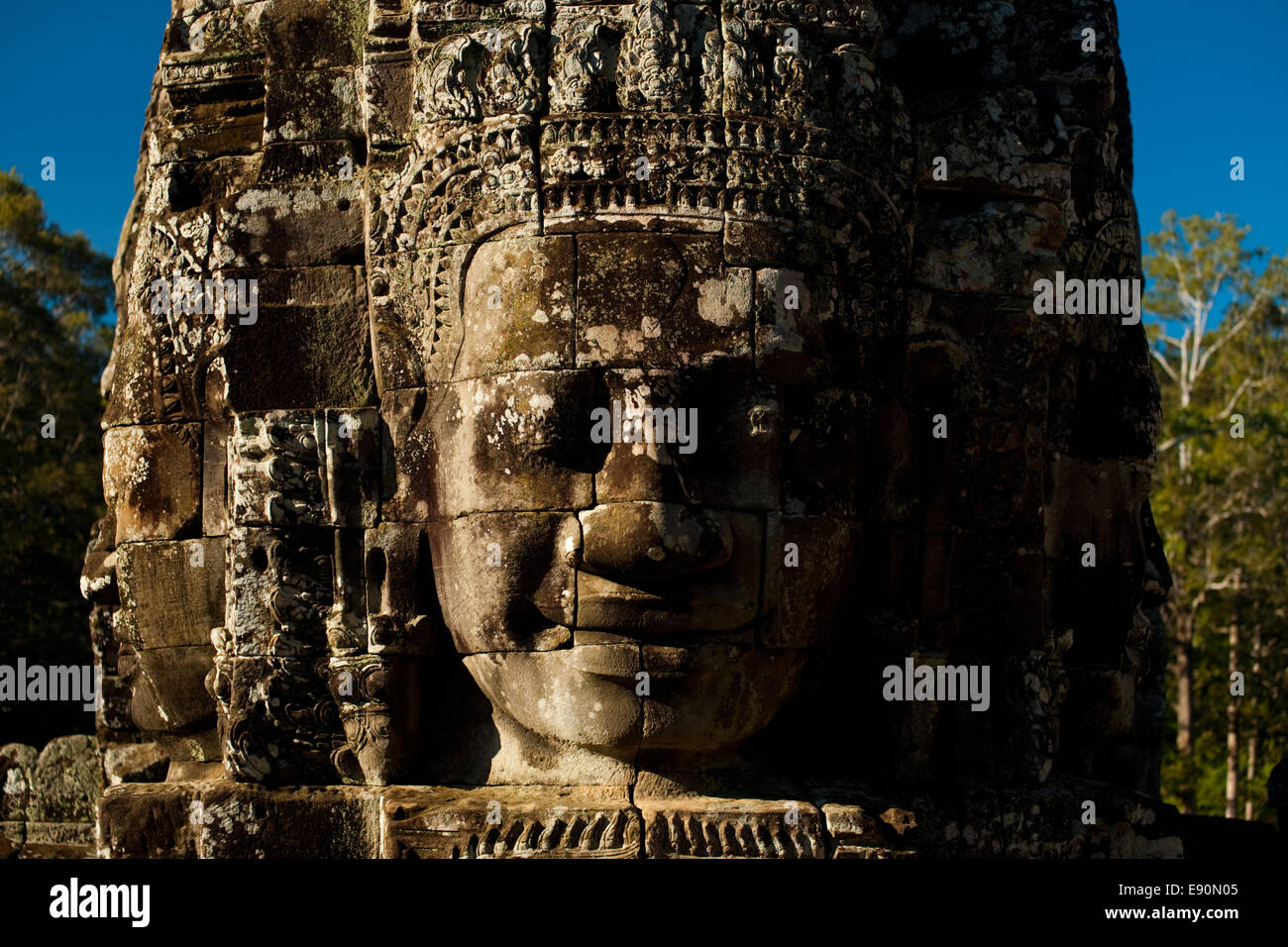 Bayon Face Close Level Stock Photo - Alamy