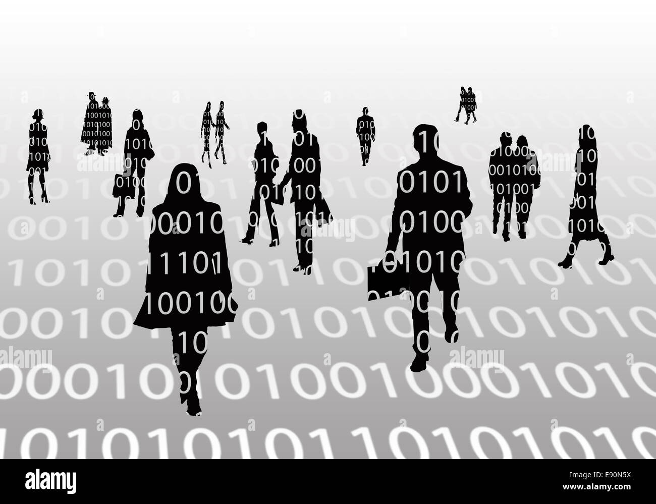 code and silhouetten Stock Photo - Alamy