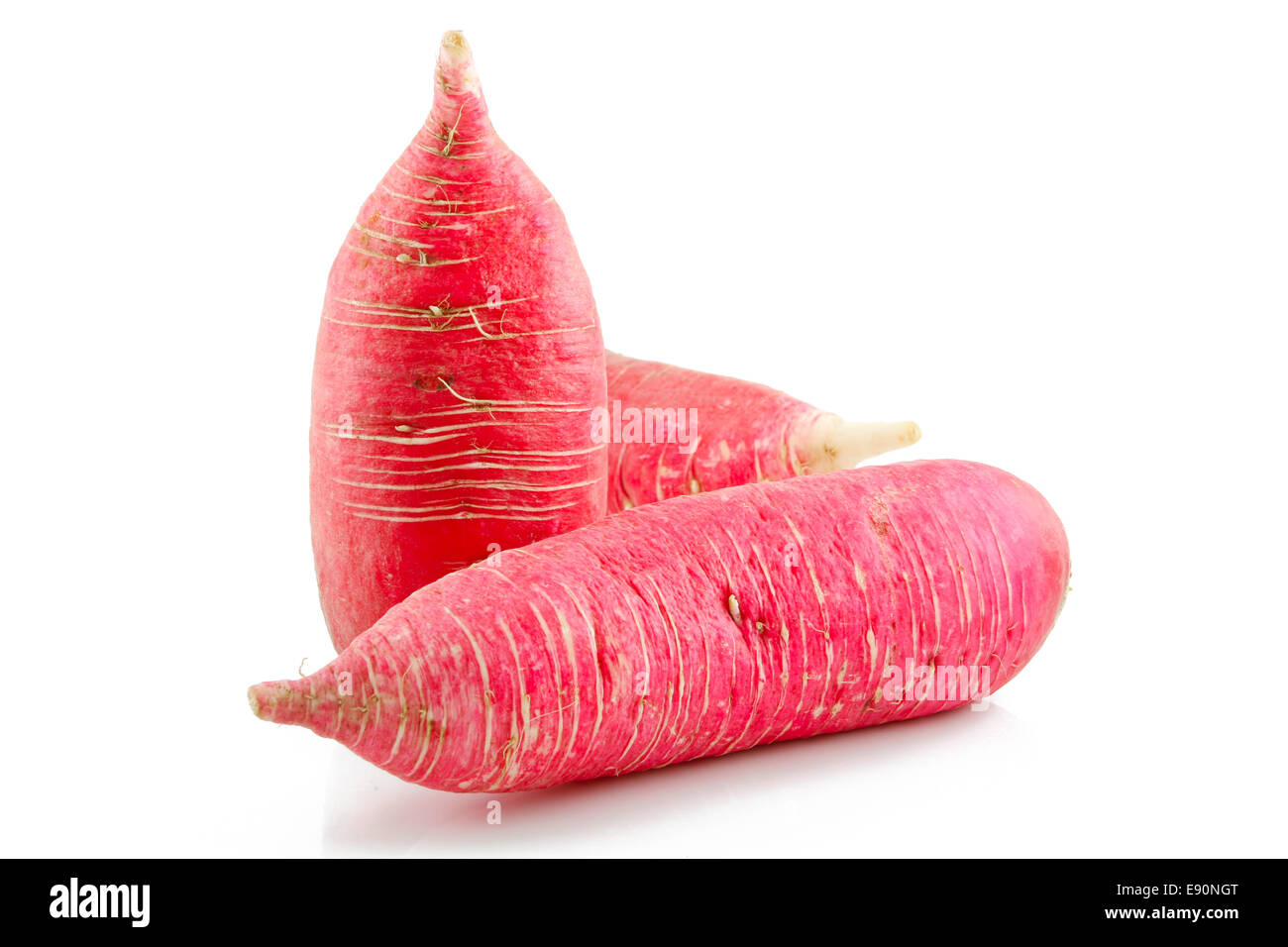Ripe Red Radish Vegetable Isolated on White Stock Photo - Alamy