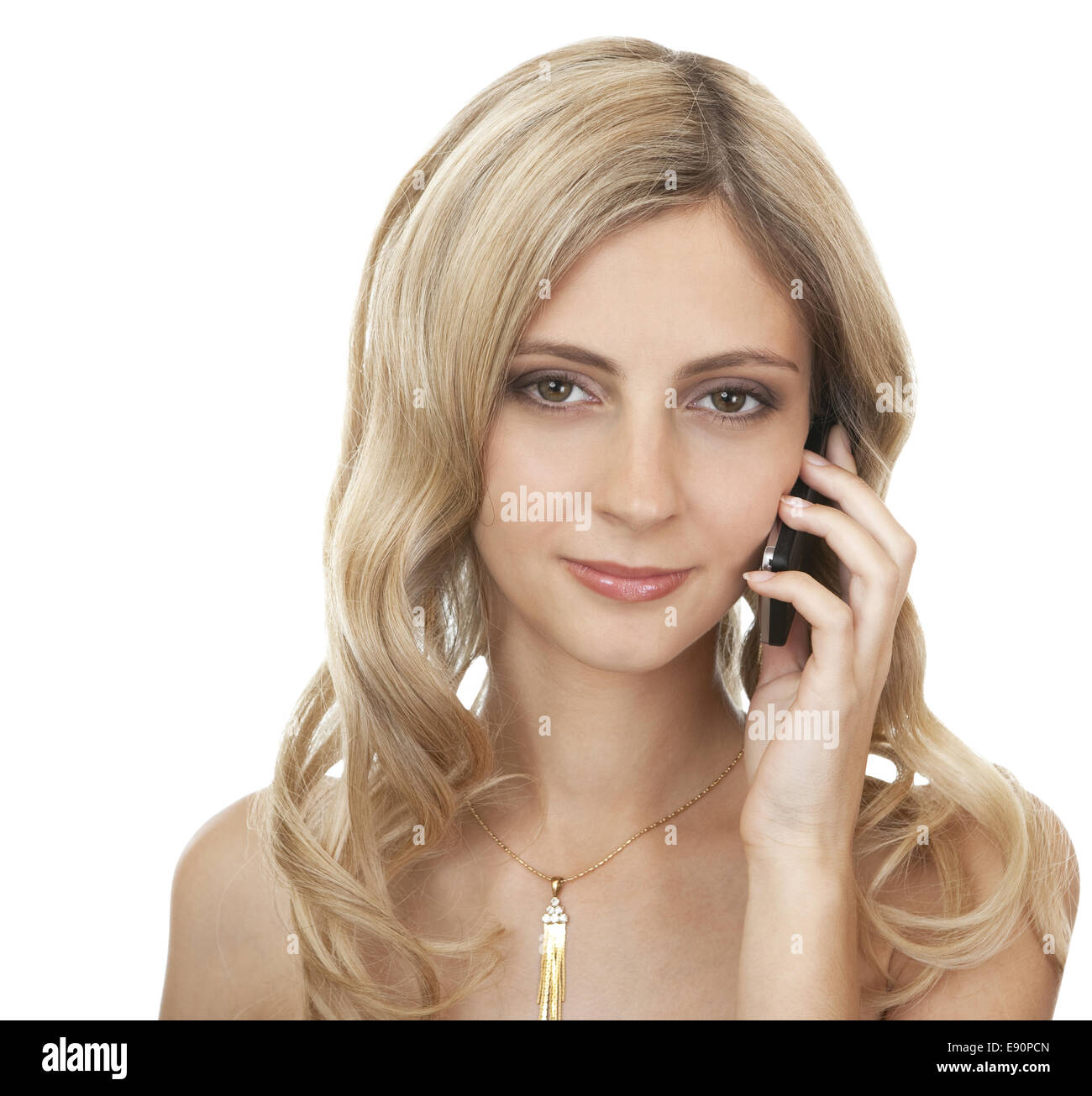 Beautiful girl with mobile phone Stock Photo - Alamy