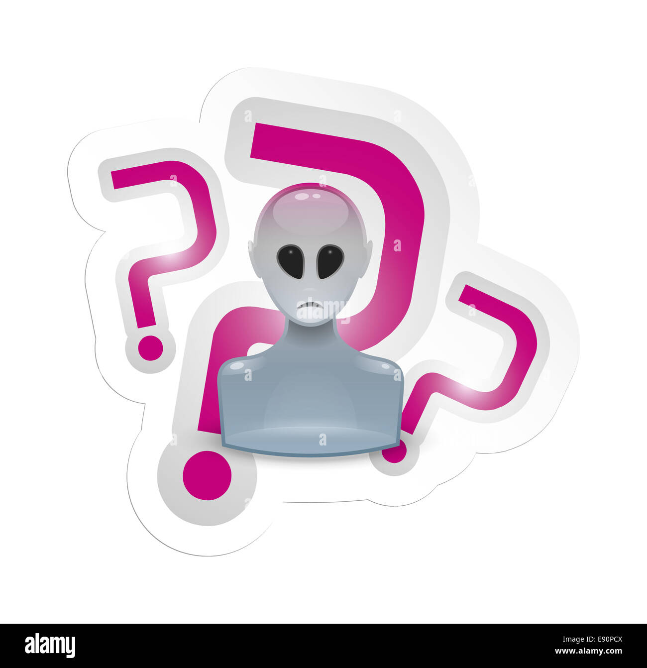 Pink alien head cartoon Cut Out Stock Images & Pictures - Alamy