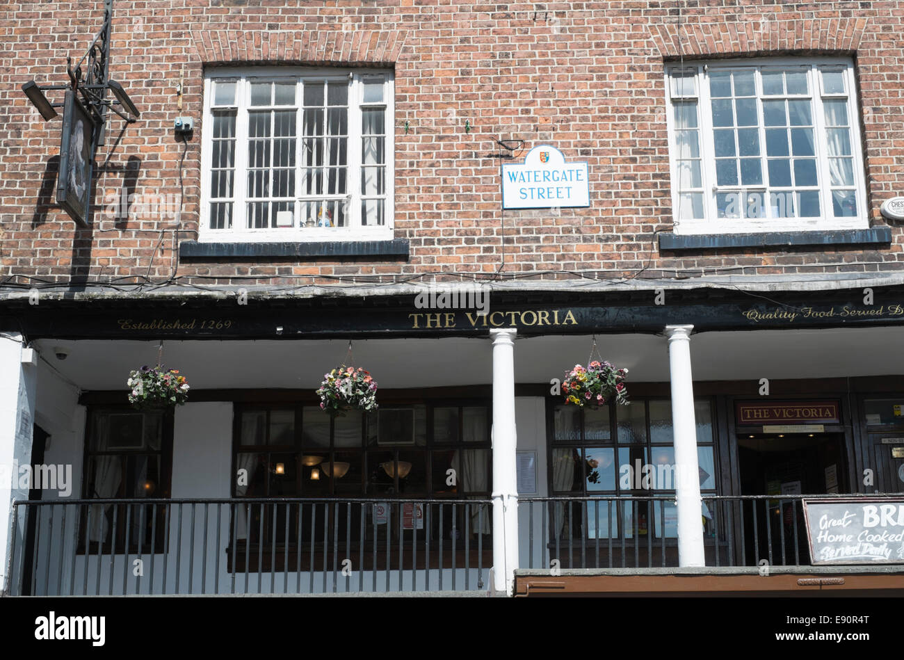 The Victoria pub in Chester's Watergate Street Stock Photo - Alamy